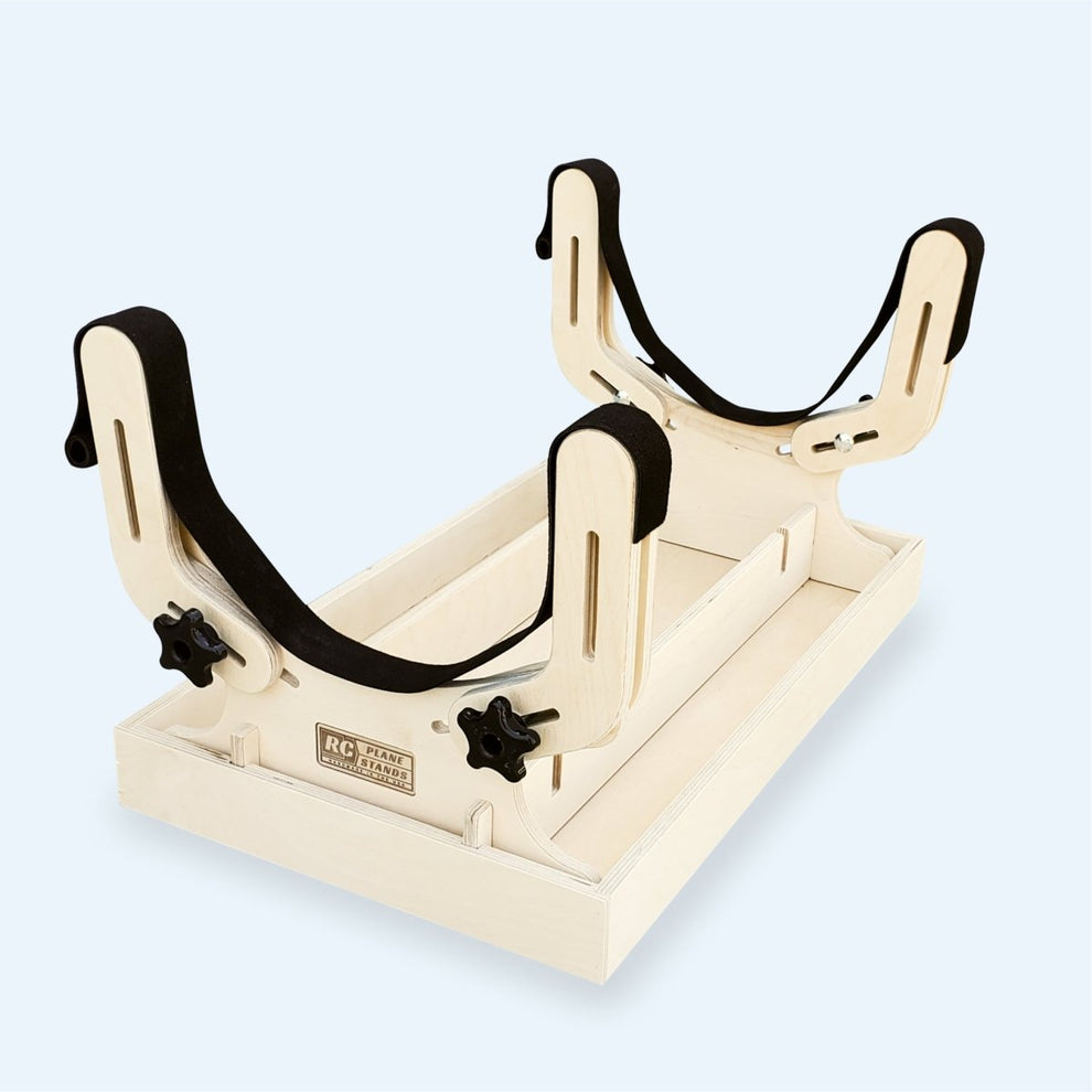 Radio Control airplane stands Benchtop Model with Tray – RC Plane Stands